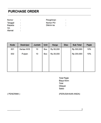 Contoh Dokumen Purchase Order Yang Bisa Kalian Pelajari!