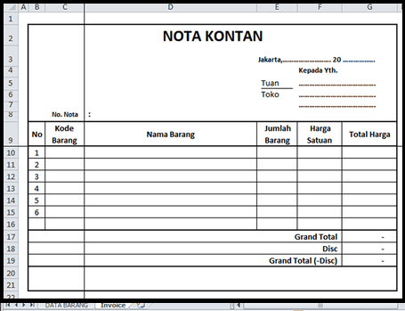 Nota Kontan, Definisi Serta Contohnya