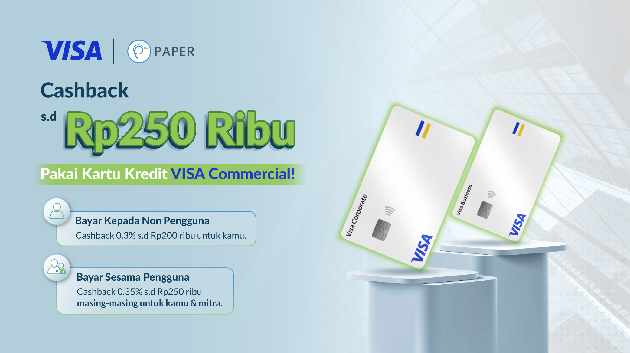 Cashback s.d Rp250 Ribu Dengan Visa Commercial Card
