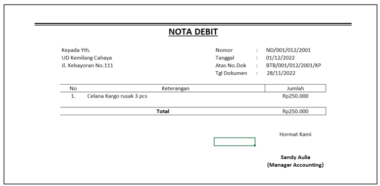 Nota Debit: Pengertian, Fungsi, Contoh, & Cara Membuatnya