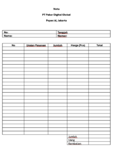 Download Contoh Nota Kosong Format Word, PDF & Excel