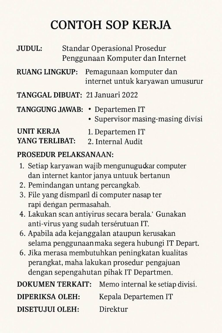 Contoh SOP Perusahaan, Lengkap dengan Cara Membuatnya