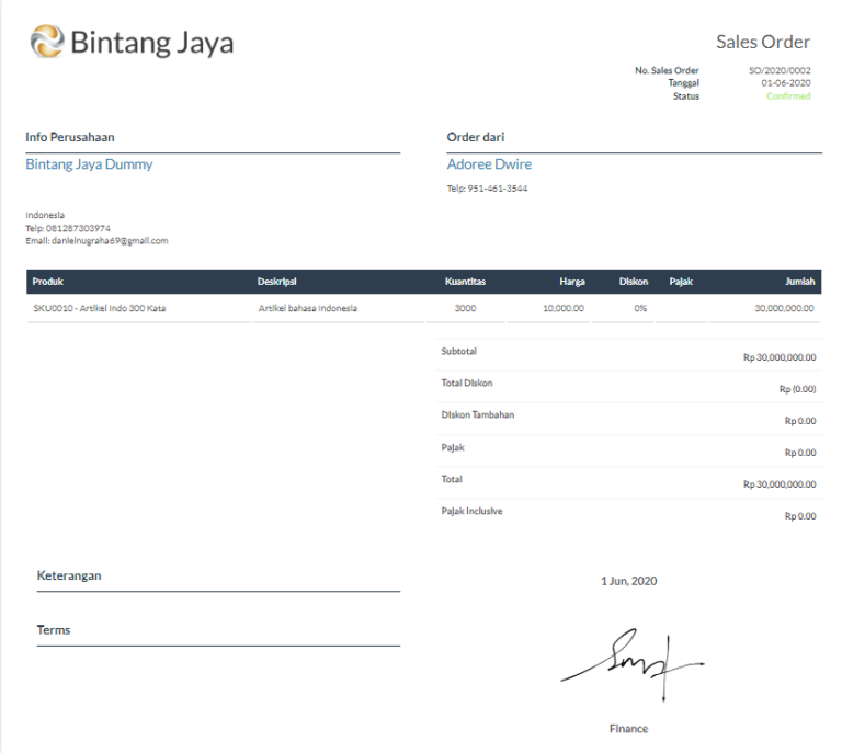 Sales Order: Definisi dan Contohnya | Kamus Bisnis Paper.id